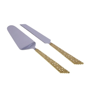 Set Of 2 Cake Servers With Mosaic Design - 12"L - Gold - Bed Bath & Beyond - 42580260